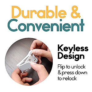 Millie (4 PACK) Sliding Glass Door Child Lock - Baby Safety Slide Window Locks Kids Proof Patio Closet Doors No Drilling Tools Needed (white)