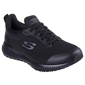 Skechers Women's Squad SR Food Service Shoe, Black, 10 Wide
