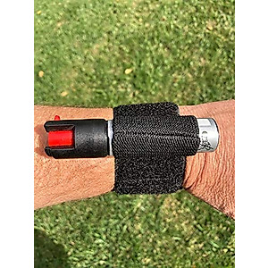Pepper Spray Wristband - Walking, Jogging, Hiking - Includes Two Elastic Holders (Small 1/2 oz - 3/4 oz. and Large 1.5 oz. - 4 oz.) - Wristband Only