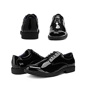 Bruno Marc Men's Downing-02 Black Pat Leather Lined Dress Oxford Shoes Classic Lace Up Formal Size 8.5 M US