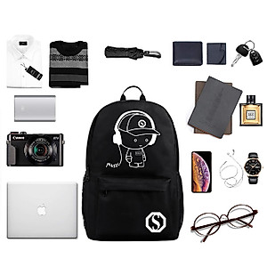 Kriture School Backpack, Unisex Lightweight Water-resistant Daypack Schoolbag Bookbag for Boys Girls Teens, Black