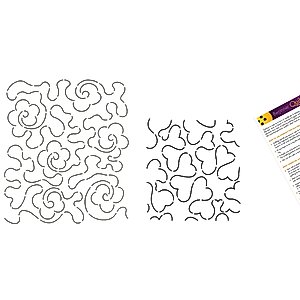 Quilting Stencils for Machine and Hand Quilting - 2 Quilting Stencils for Background Patterns - Rose Stipple, Heart Stipple Plastic Quilt Stencil Set with Guide