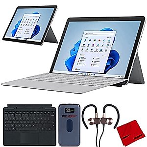 Microsoft 8VA-00001 Surface Go 3 10.5" Intel Pentium Gold 6500Y 8GB RAM Touch Tablet Bundle with Signature Type Cover Keyboard + Deco Gear Portable Charger + Deco Gear Magnetic Wireless Sport Earbuds