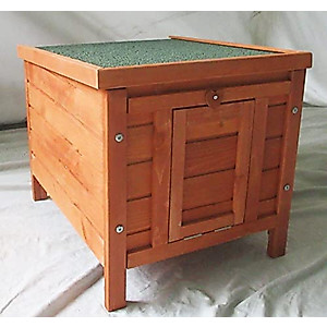 Seny Outdoor Cat House, Rabbit Hutch Small Animal Home, Shelter Weatherproof for Guinea Pigs Chinchilla (Brown)