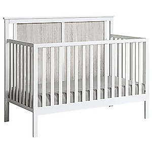 Suite Bebe Connelly 4 in 1 Convertible Crib in White with Rockport Gray Wood