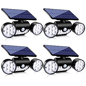 Ollivage Solar Lights Outdoor, 30 LED Solar Security Lights with Motion Sensor Outdoor Spotlights IP65 Waterproof 360° Adjustable Solar Wall Lights Outdoor for Yard Garage Patio Porch, 4 Pack