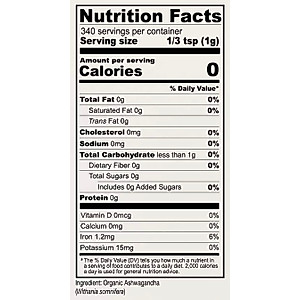 Anthony's Organic Ashwagandha Powder, 12 oz, Batch Tested Gluten Free, Indian Ginseng, Non GMO, Keto Friendly