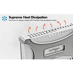 archgon 2TB Thunderbolt 3 Aluminum External NVMe SSD Drive with Combo Thermal Pads and Silicone Protector Model X70 II (2TB, Silver)