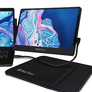 SideTrak Swivel Attachable Portable Monitor for Laptop 12.5” FHD IPS Laptop Screen with 15” Protective Case | Compatible with Mac, PC, & Chrome | Fits All Laptop Sizes | Powered by USB-C or Mini HDMI