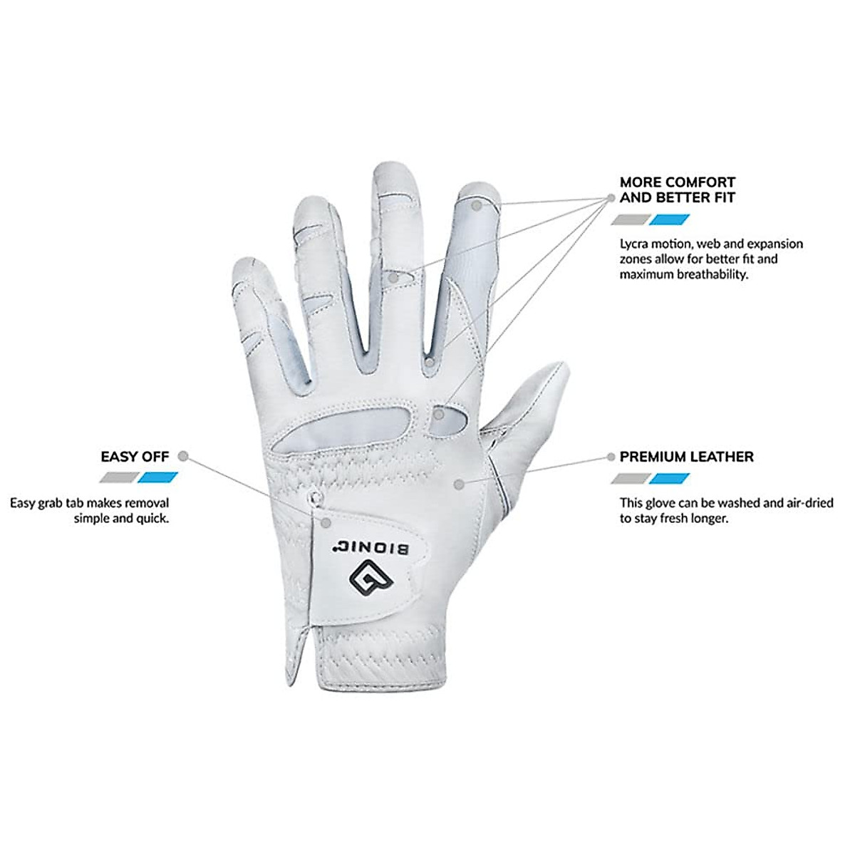 Bionic Women's StableGrip with NaturalFit 2.0 Cabretta Leather Golf Glove (Medium/Large, Left)