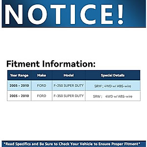 Detroit Axle - 4WD Front Wheel Bearing Hub for Ford F-250 F-350 Super Duty 2005-2010, 2006 2007 2008 2009 [SRW; w/ABS-Wire] Wheel Bearing and Hub Assembly Replacement