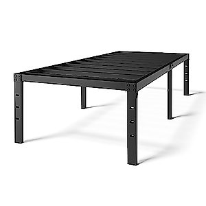 QEROMY 18-Inch Twin-Bed-Frame, Metal Platform Bed Frame Twin, Quick & Easy Assembly, Heavy Duty Bed Frame No Box Spring Needed, Noise-Free, Black