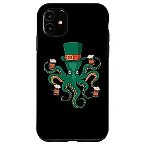 iPhone 11 Funny saint Patrick's day double fisting twice octopus Irish Case