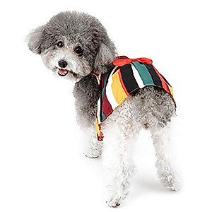 Zunea Dog Dress for Small Dogs Girl Striped Summer Puppy Princess Skirt with Bowtie Elegant Party Wedding Birthday Costume Outfits Pet Pullover Sundress Doggie Chihuahua Toy Poodle Clothes Apparel XS