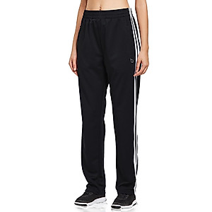 BALEAF Women's Track Pants Athletic Jogging Sweatpants Zipper Pockets Warm-Up Sports Running Pants Black/White Size L