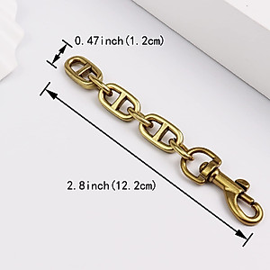 OLSEEY Purse Strap Extender 2Pcs Bag Extender Chain for Shoulder Bag Metal Chain Strap Extender Replacement Purse Extender Bag Extender Accessory(2 Pieces Vintage gold)