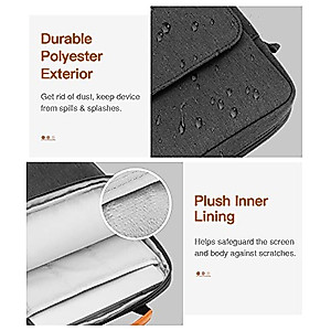 MoKo 13.3-14 Inch Laptop Sleeve Bag Fits MacBook Pro 13" M2 2022/Pro M1 Pro/M1 Max 14.2 2021, MacBook Air 13.6" M2 2022, Tab S8 Ultra 14.6", Handle Carrying Case with Shoulder Strap, Black & Gray