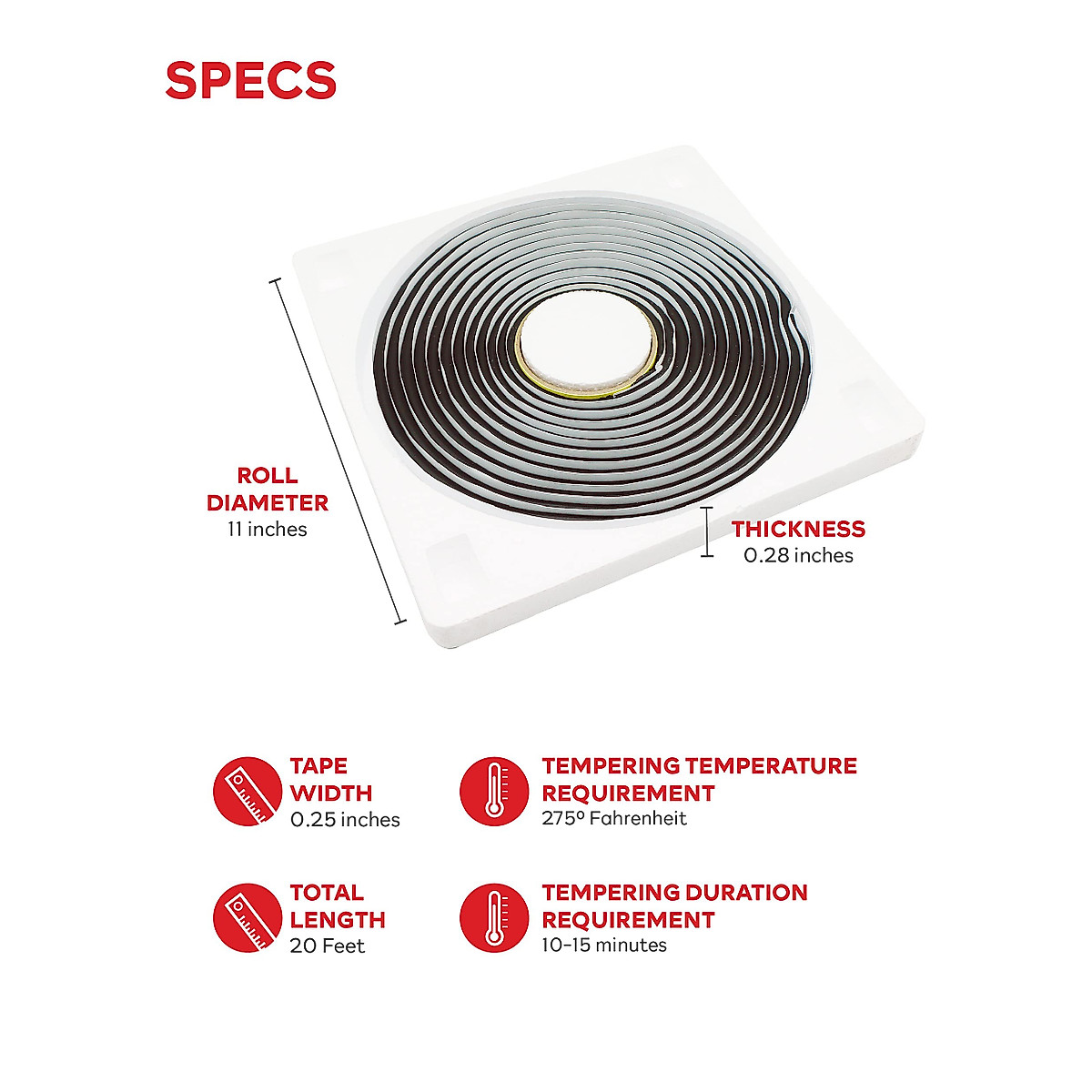 XFasten Butyl Headlamp Sealant, 7 millimeters x 20 Feet, 7 millimeters Thick, OEM Grade Automotive Rubber Butyl Rope Tape for Headlamp, Headlight, Windshield, Window, and Pool Light Sealant Tape