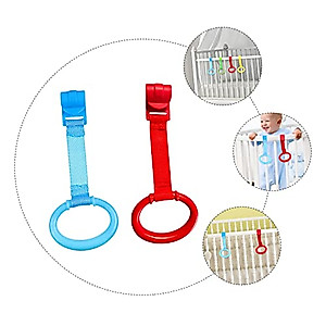 2Pcs Walking Crib Rings Crib Assistant Rings Baby Stands Ring Play Gym cot Rings Walking Stand Rings Baby cot Hanging Rings Crib Tool Ring Toddler Baby Playing Plastic Sports