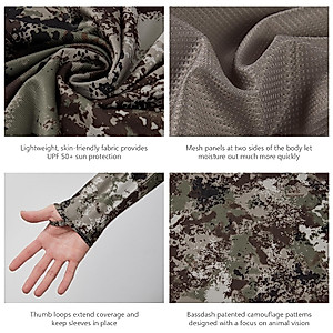 BASSDASH Men's UPF 50+ Lightweight Hunting Camo Hoodie Quick Dry Performance Long Sleeve Fishing Shirt with Hood FS30M