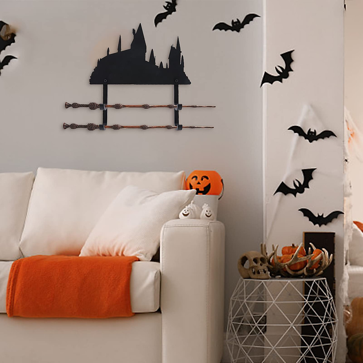 Biggun 2-Tier Wall-Mounted Pine Wood Magic Wand Display Stand - Black