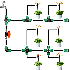 Gardrip 1/4" Drip Irrigation Valve：25 Pack Drip Irrigation Shut Off Switch Valve Fits 1/4 Inch Drip Irrigation Tubing Drip Line Cut Off Valve for Garden Lawn Irrigation System