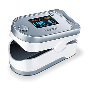 Beurer Bluetooth Digital fingertip Pulse Oximeter, Blood Oxygen Saturation & Pulse Rate Monitor with Accessories, 1 Count