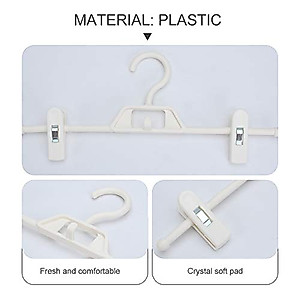 SENTOP 10Pcs Pants Hangers, Durable Plastic Skirt Hangers with Adjustable Clips, Space Saving Clothes Slack Hangers for Pants Skirts Trousers Shirt (13.8 Inches)