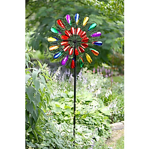 Red Carpet Studios 34416 Vibrant Garden Art Wind Spinner, Multi Color