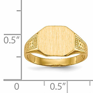 IceCarats 14K Yellow Gold Custom Engraved Signet Ring Handmade Personalized Monogram Initial Letter Band Size 6.00