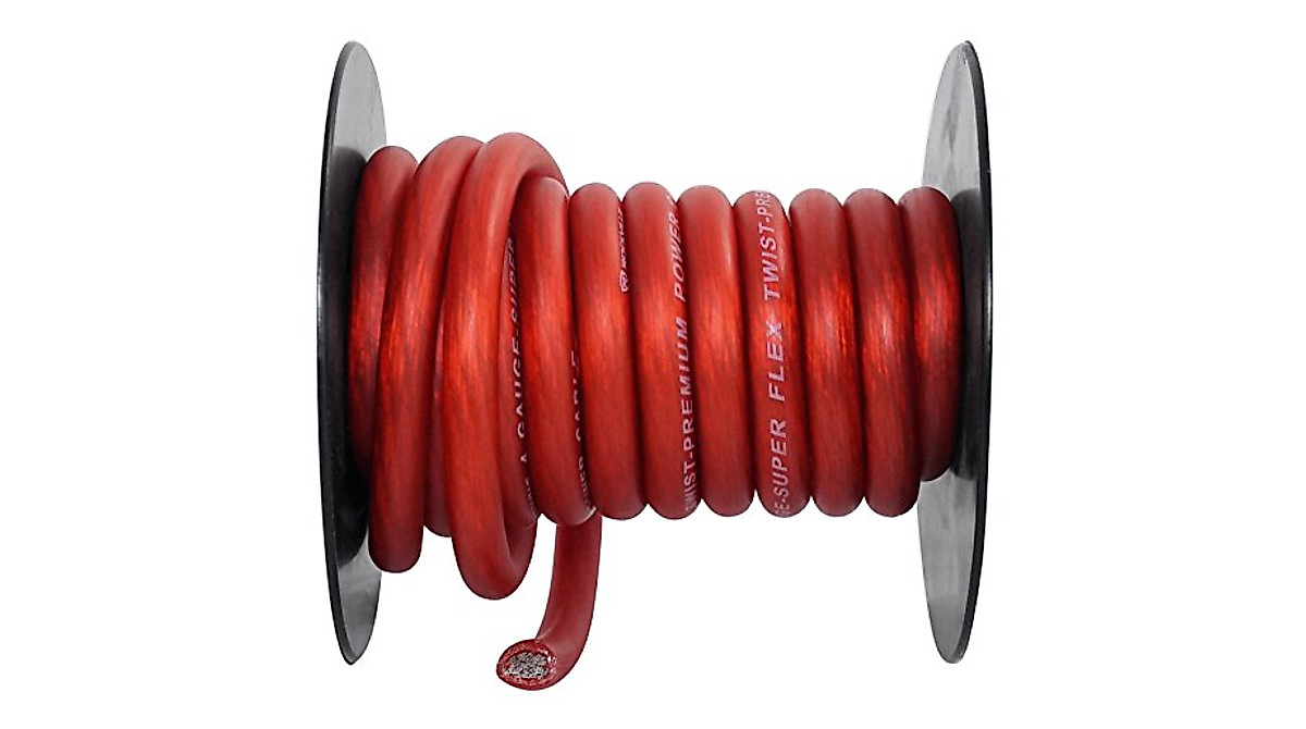 Rockville 4 AWG Car Amp Power Wire - 12ft High-Performance Red Cable