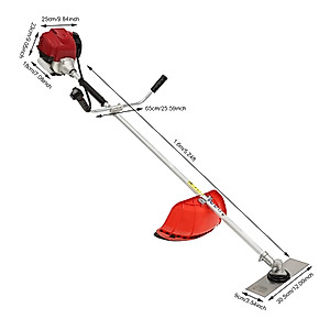 CheriMuMu Gas Powered Brush Cutter, 38.3CC Cordless Weed Wacker 2 in 1 Gas String Trimmer and Grass Trimmer 4-Cycle Weed Eater for Garden Yard, 1100W Marine Propeller