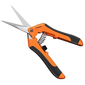 VIVOSUN 12-Pack 6.5 Inch Gardening Scissors Hand Pruner Pruning Shear with Straight Stainless Steel Blades Orange