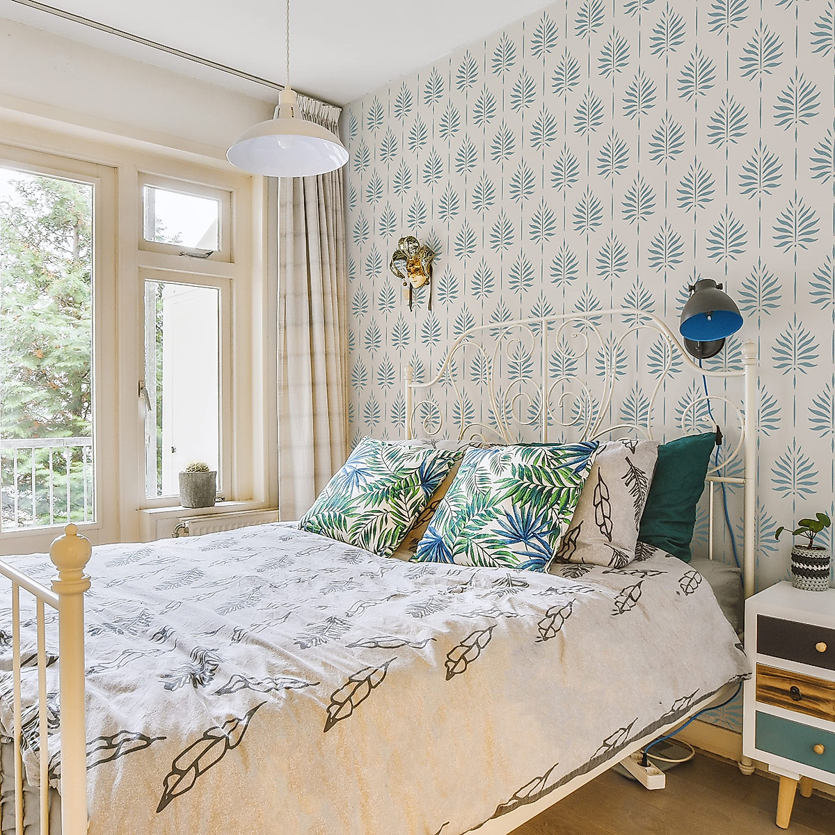 STENCILIT® Fern Wall Stencil for Painting - XL Stencil 24x32 in, Wall Stencils for Painting Large Pattern, Modern Large Wall Stencils