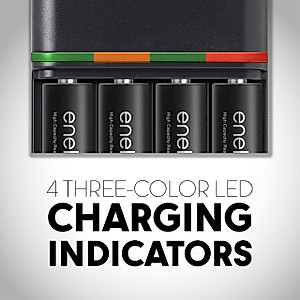 Panasonic K-KJ55K3A4BA Advanced 4 Hour Quick Battery Charger with 4AAA eneloop pro High Capacity Rechargeable Batteries