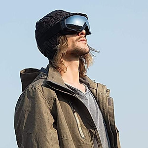 OutdoorMaster OTG Ski Goggles - Over Glasses Ski/Snowboard Goggles for Men, Women & Youth - 100% UV Protection (Black Frame + VLT 10% Grey Lens with REVO Silver)