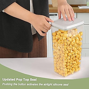 Kahyeets Pop Food Storage Containers with Lids Airtight Spaghetti Container with Labels Pasta Organizer for Kitchen Pantry Cereal Snack Flour Sugar Coffee (12pcs)