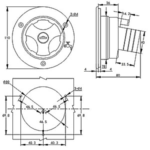 wistaria251 Water Inlet - Gravity Water Inlet Filler Cap with 2 Keys, PP Retrofit Leak Proof Water Inlet Filler Tank Equipment for Camping Trailer Gravity Motorhome