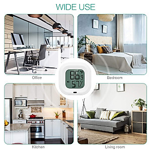 ORIA Mini Wireless Thermometer Hygrometer, Wireless Indoor Temperature Humidity Sensor, Temp Humidity Gauge Meter with APP Alert, Data Export for Home