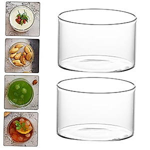 Healifty 6 Pcs Pudding Mold Cups Round Glasses Juice Glass Candy Mold Round Dessert Bowl Glass Jelly Bowl Cocktail Glasses Glass Pudding Cup Dessert Supply Transparent Yogurt Cup With Cover