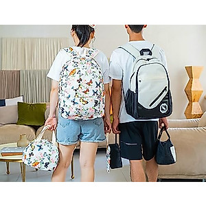 CAMTOP School Backpacks for Teen Girls Lightweight Elementary Middle Backpack Bookbags Set Medium(17 Inch,Butterfly Rose)