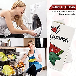 AnyDesign Watermelon Swedish Kitchen Dishcloth Summer Cotton Kitchen Towel Fruit Truck Dish Towels Reusable Absorbent Cleaning Dish Cloths for Housewarming Cleaning Wipes, 4Pcs, 7 x 8 Inch