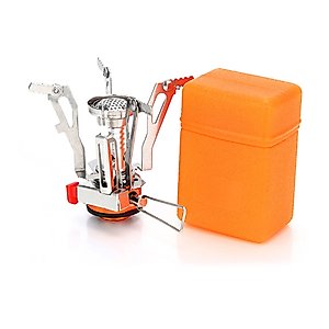 AOTU Portable Mini Camping Stoves Backpacking Stove with Piezo Ignition Miniature Portable Picnic Camping Stove for Outdoor Camping Hiking Cooking(0.25 lb Portable Ultralight Burner)