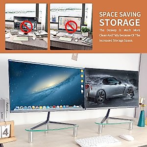 Hemudu 2 Pack Computer Monitor Riser | Triangle Desktop Universal Corner Stand for Computer Monitor & Laptop HD01T-203