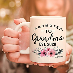 Promoted To Grandma 2020 Coffee Mug - 11oz Cup New Mommy To Be Gift Mug For Parents, Mothers, Inlaws, Stepmom, Grandmothers - Pregnancy Surprise Announcement Mug