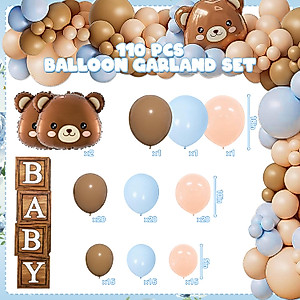 Cocomigo 187pcs We Can Bearly Wait Baby Shower Decorations Teddy Bear Baby Shower Decorations We Can Bearly Wait Balloon Arch Kit Its A Boy Baby Shower Decorations for Baby Shower Themes Party