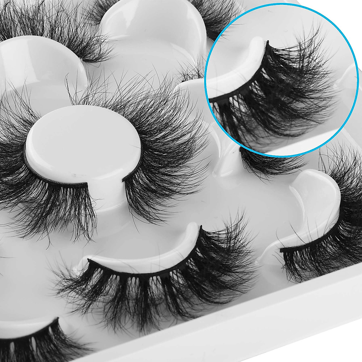 Geeneiya Mink Lashes Fluffy 5 Pairs Eyelashes Wispy Natural Look Eye Lashes Pack 8D Fluffy Dramatic False Lashes Luxury Volume Strip Fake Eyelashes 5 Styles