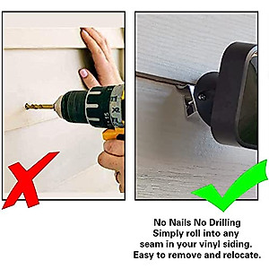 Vinyl Siding Clips, 20-Pack No-Hole Needed Outdoor Camera Mount Vinyl Siding Clips Hooks for Blink, Arlo, Ring, No-Damage, No Drilling, Weatherproof 304 Stainless Steel Home Siding Hanger