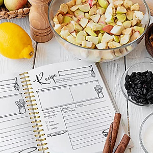 Recipe Book to Write in Your Own Recipes, 1 Pack 8.5" x 11" Blank Recipe Notebook, Double Spiral Cookbook Recipe Journal Notebook Include 200 Recipes Page With Beautifull Inner Design