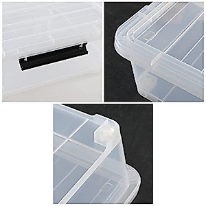 Saedy 4 Pack 40 Qt Plastic Underbed Storage Container Box with Wheels, Clear